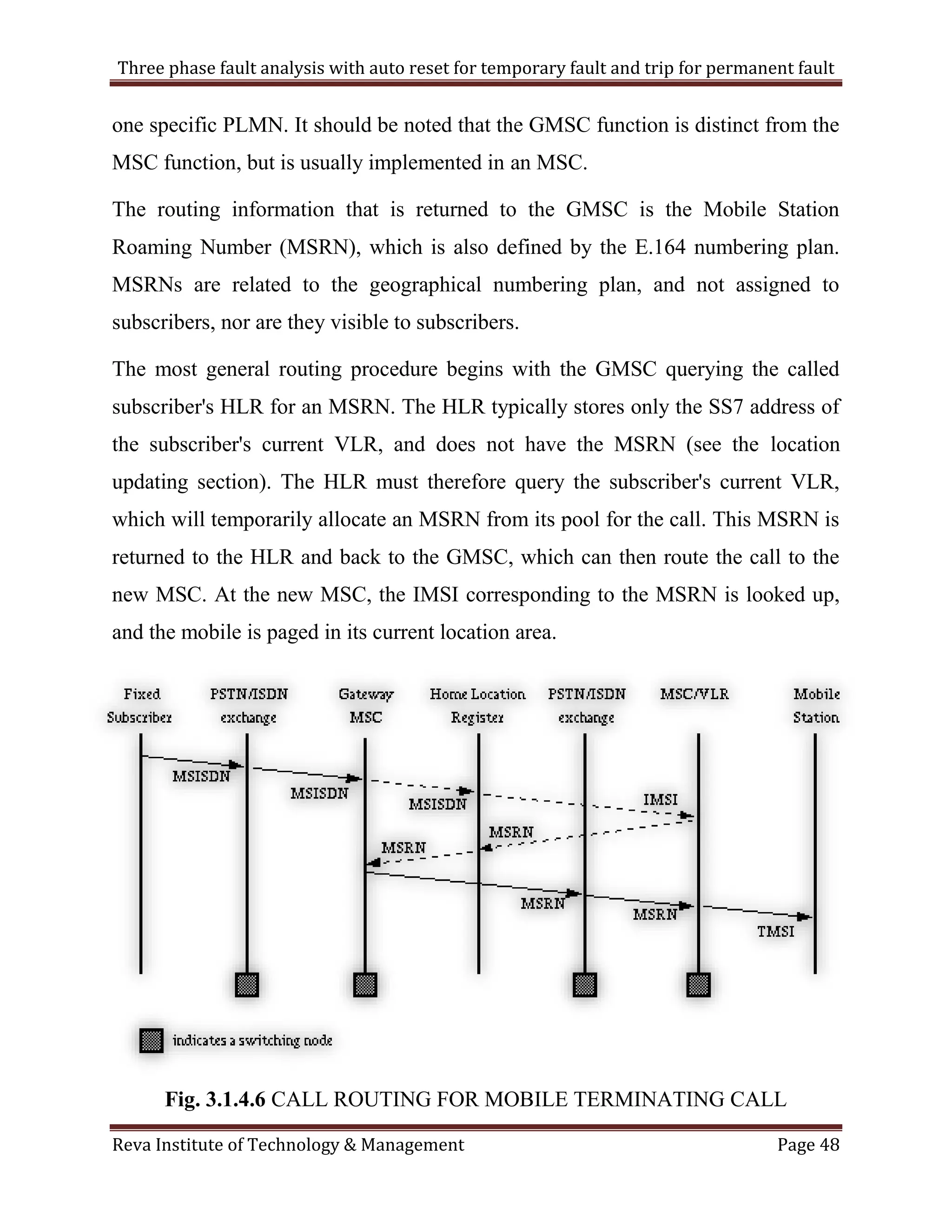 three phase fault analysis with auto reset for temporary fault and trip for permanent fault full ...