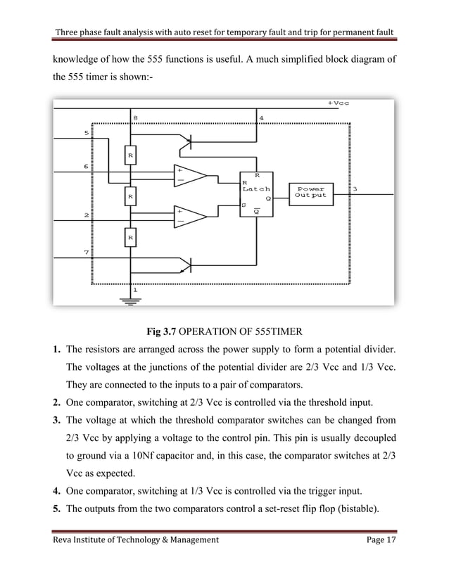 Three Phase Fault Analysis With Auto Reset For Temporary Fault And Trip