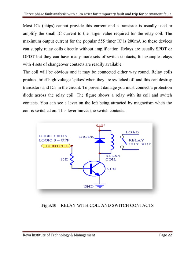 three phase fault analysis with auto reset for temporary fault and trip for permanent fault full ...