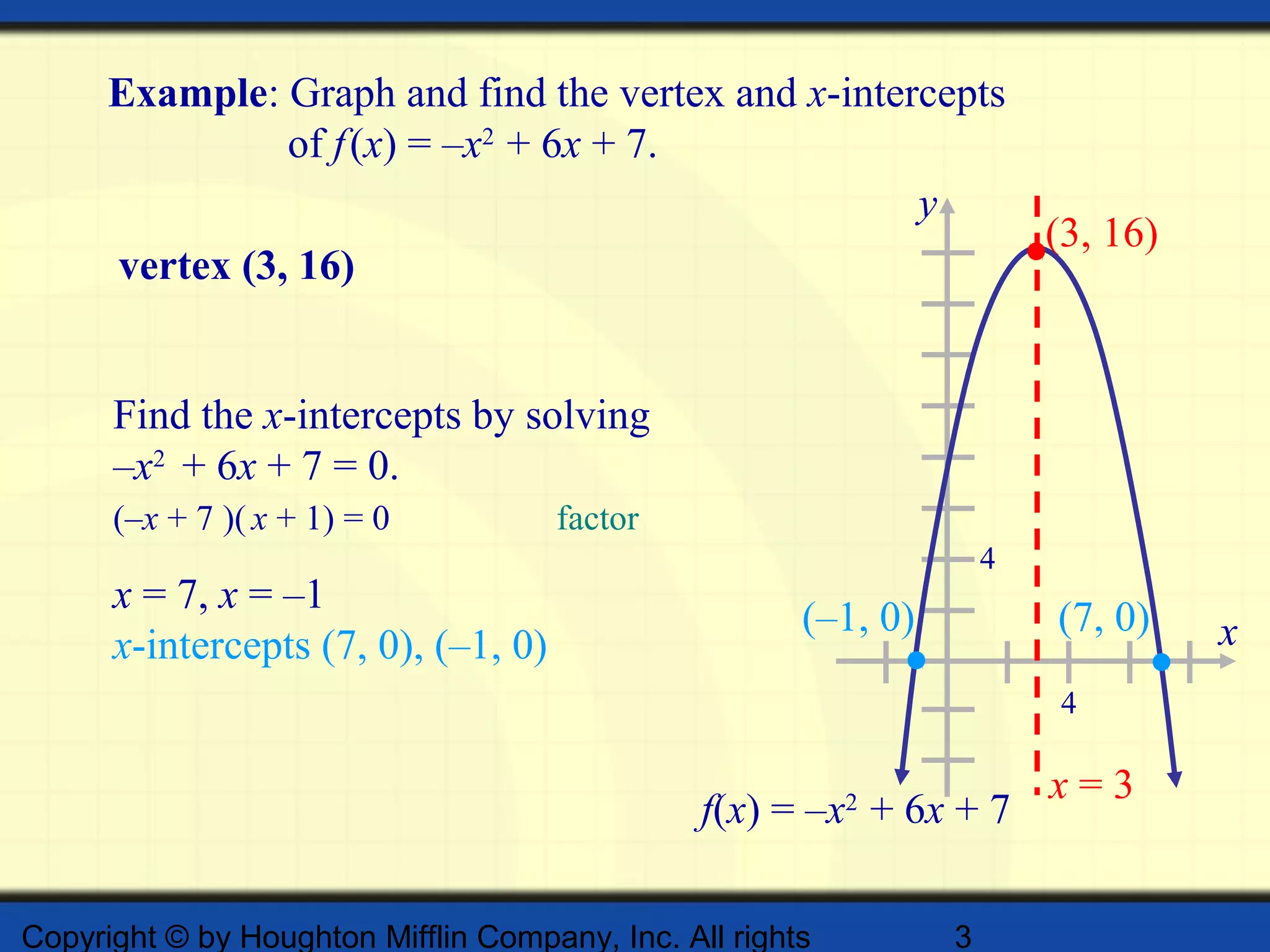 2.1 graphing quadratic functions | PPT
