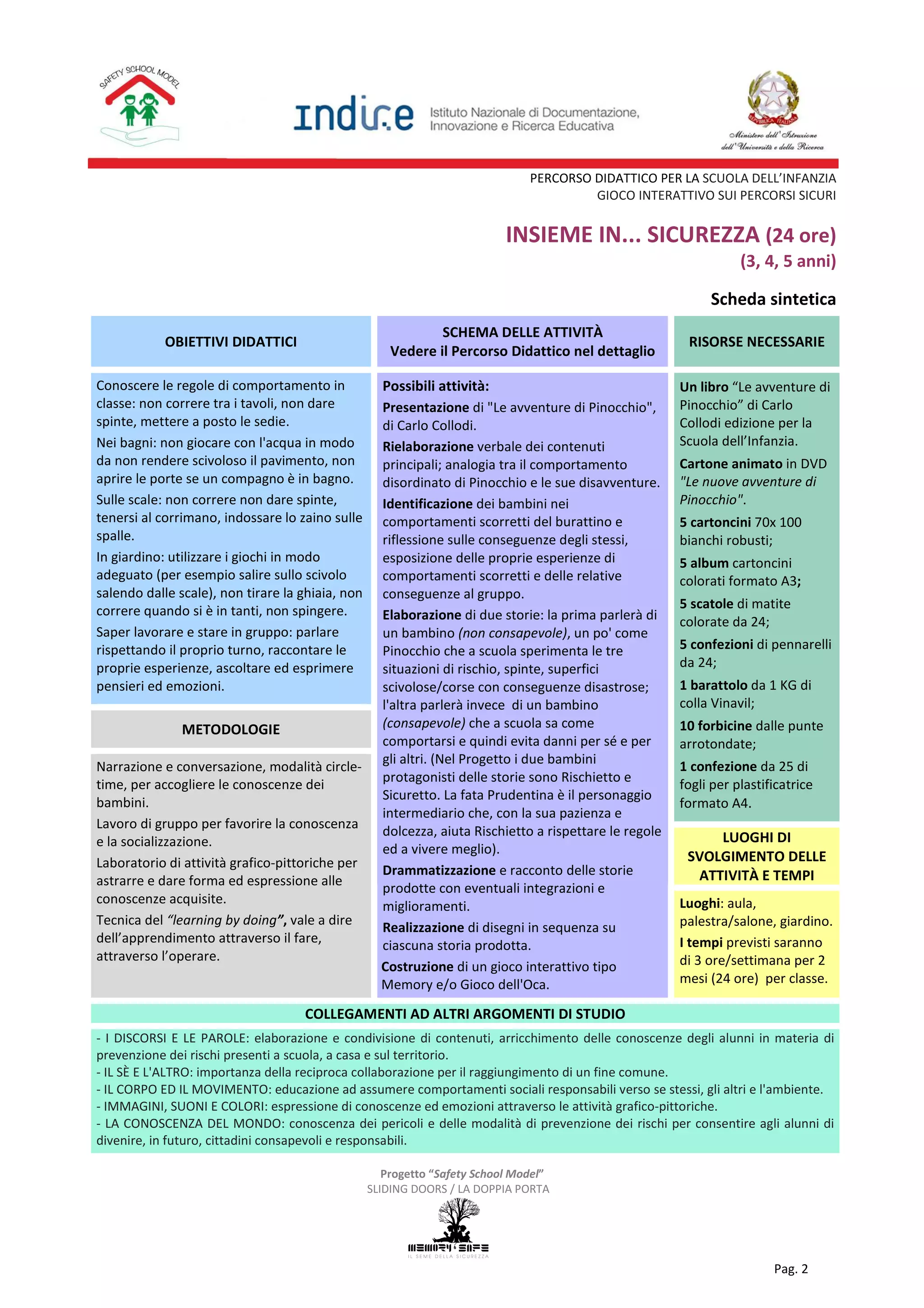 2. insieme... in sicurezza scheda sintetica | PDF
