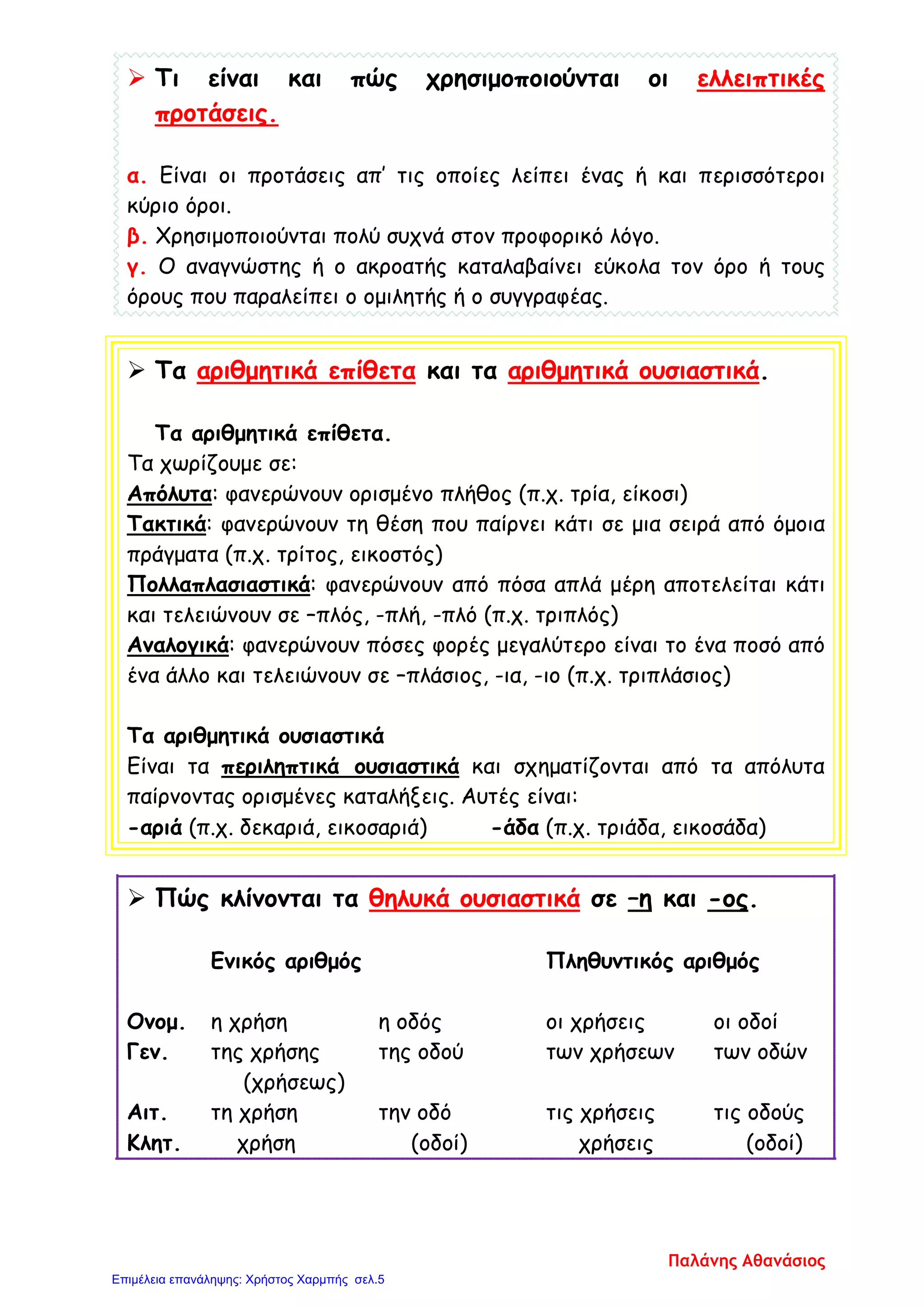 Γλώσσα ΣΤ΄ - Επανάληψη 2ης ενότητας.΄΄Κατοικία΄΄ | PDF