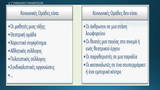 2.1 εννοια και χαρακτηριστικα κοινωνικων ομαδων | PPTX