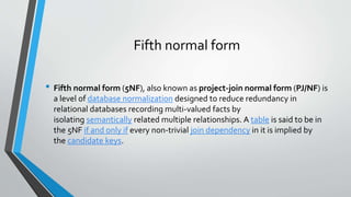 Normalization in DBMS | PPTX