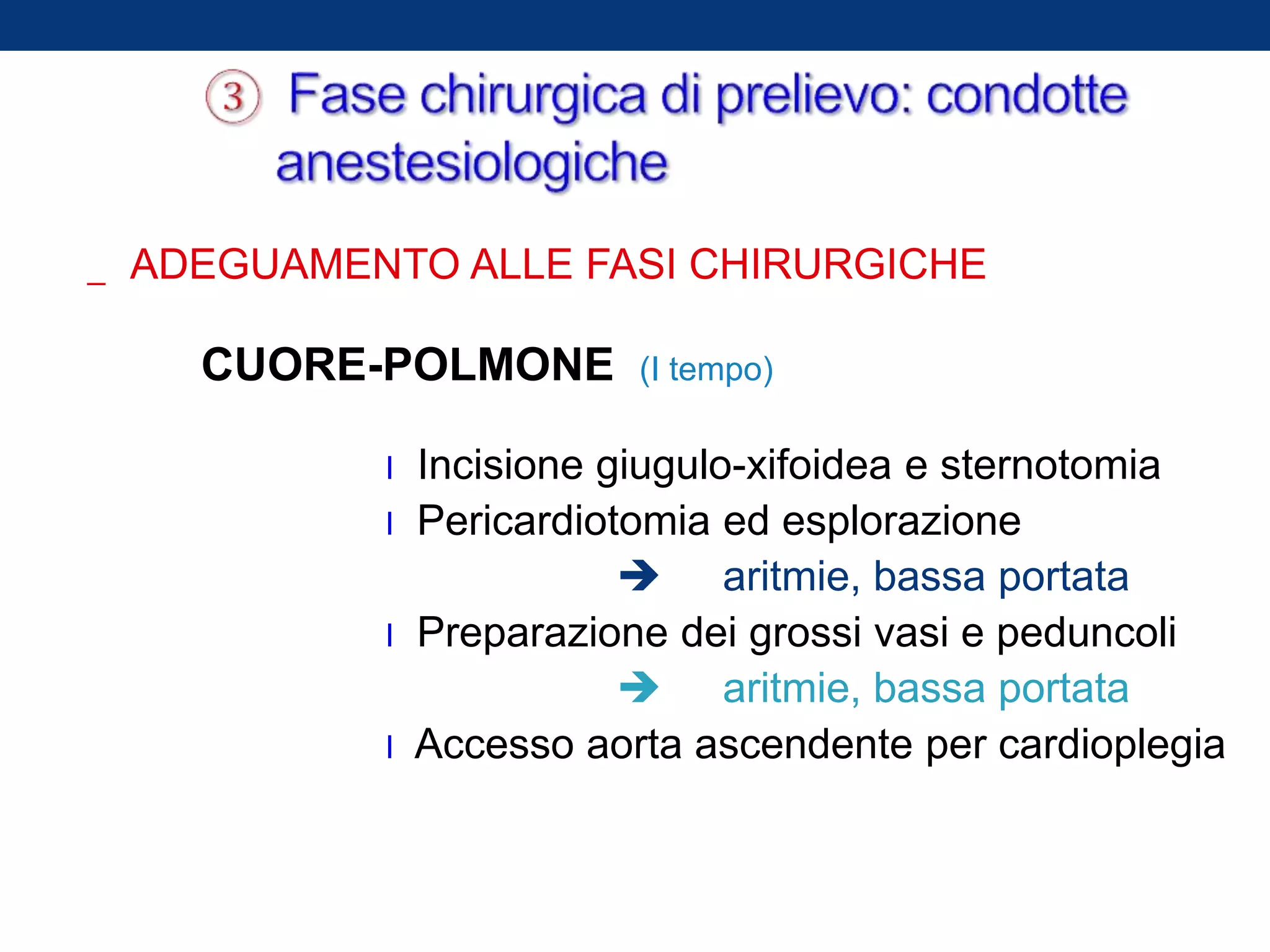 Gestione anestesiologica nella chirurgia di prelievo | PPTX