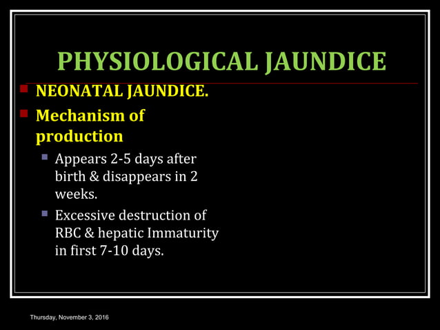 JAUNDICE | PPT | Blood Disorders | Diseases and Conditions