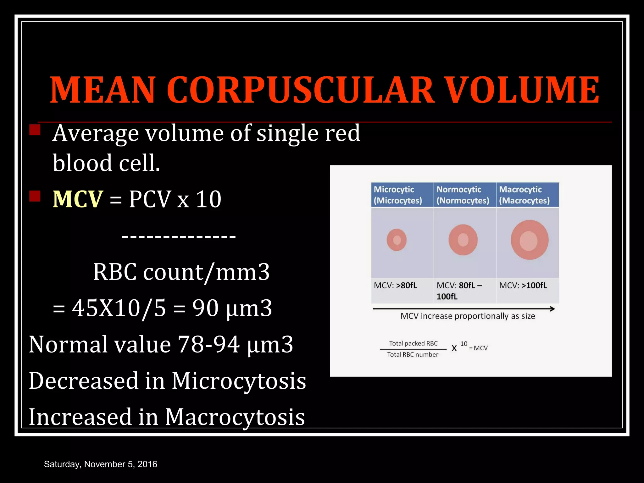 RED BLOOD CELL AND HAEMATOCRIT | PPT