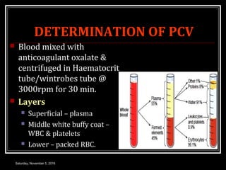 RED BLOOD CELL AND HAEMATOCRIT | PPT