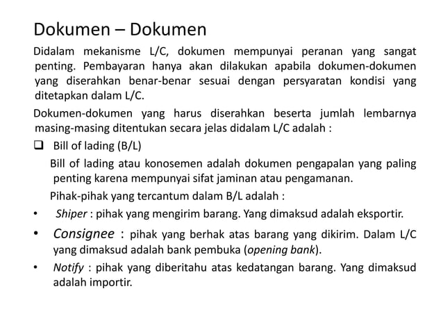 Prosedur Ekspor dengan Letter of Credit (L/C)_Materi "EXPORT-IMPORT" Training | PPTX