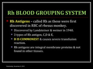 BLOOD GROUP SYSTEM | PPT