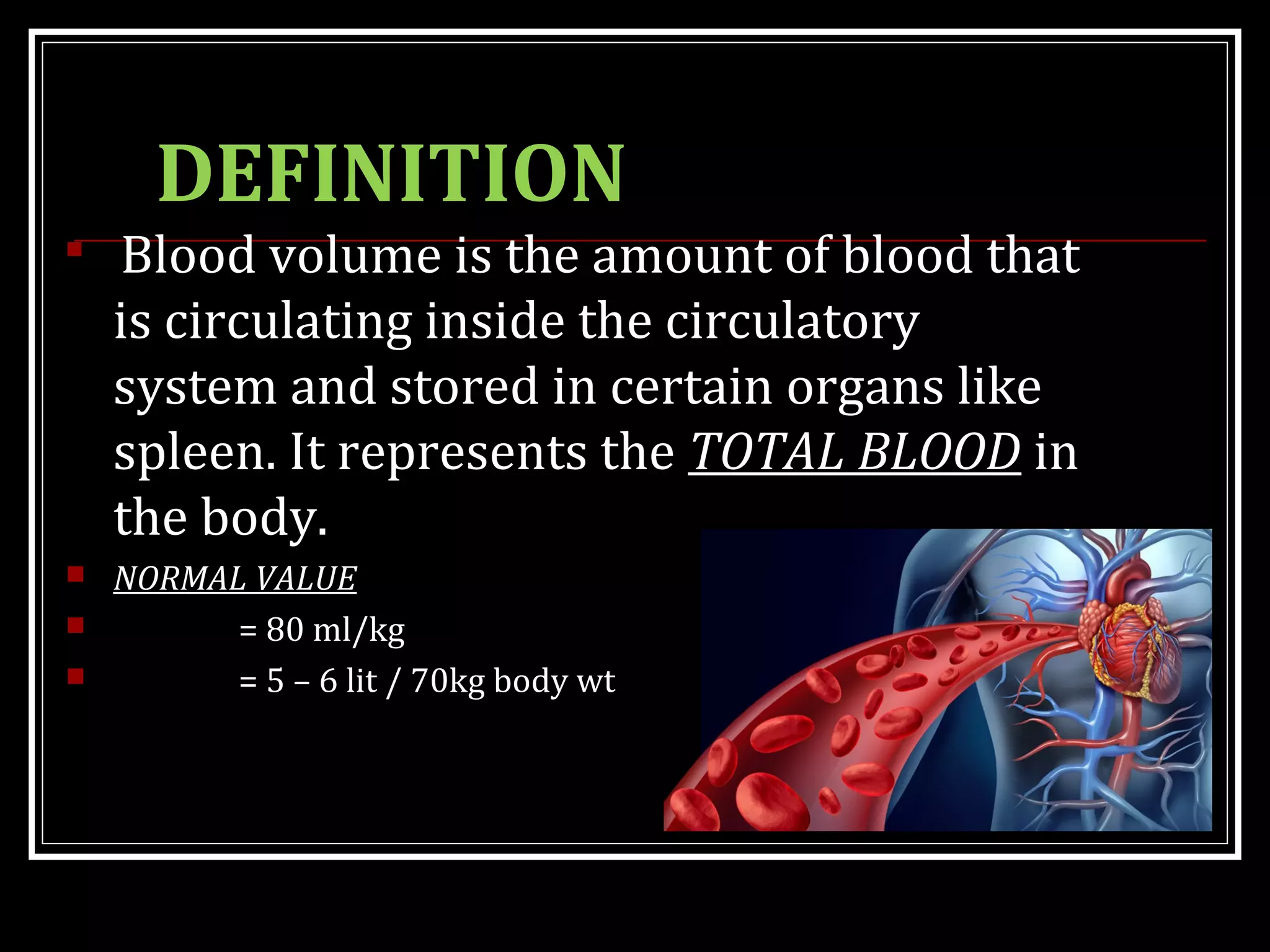 BLOOD VOLUME | PPT