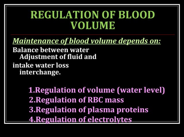 BLOOD VOLUME | PPT | Blood Disorders | Diseases and Conditions