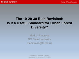 The 10-20-30 Rule Revisted: Is it still a Useful Measure of Diversity ...