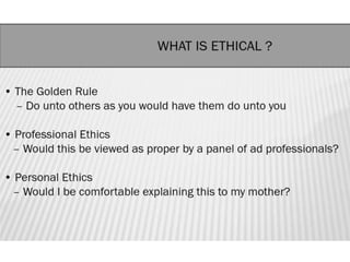 Ethics In Advertising | PPTX