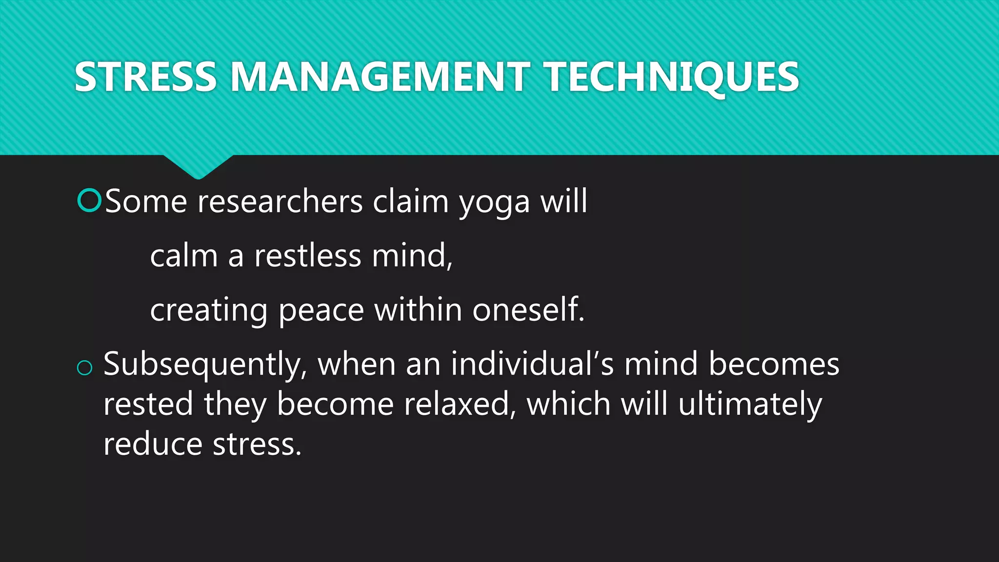 role of pa’s in managing one’s stress | PPTX