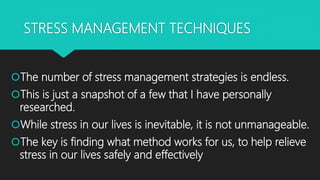 role of pa’s in managing one’s stress | PPTX