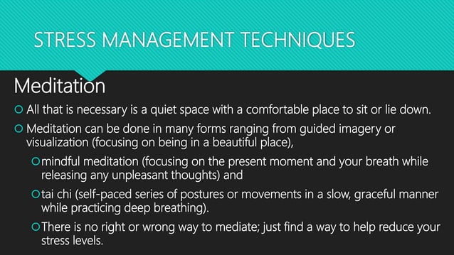 role of pa’s in managing one’s stress | PPTX