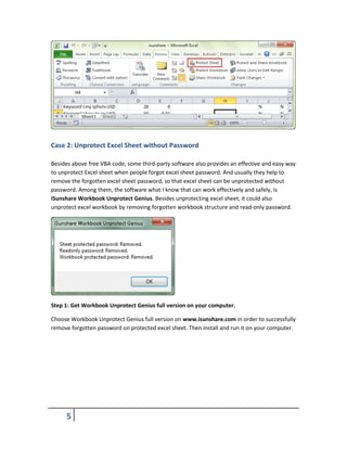 Forgot Password to Unprotect Excel Sheet in Two Cases | PDF