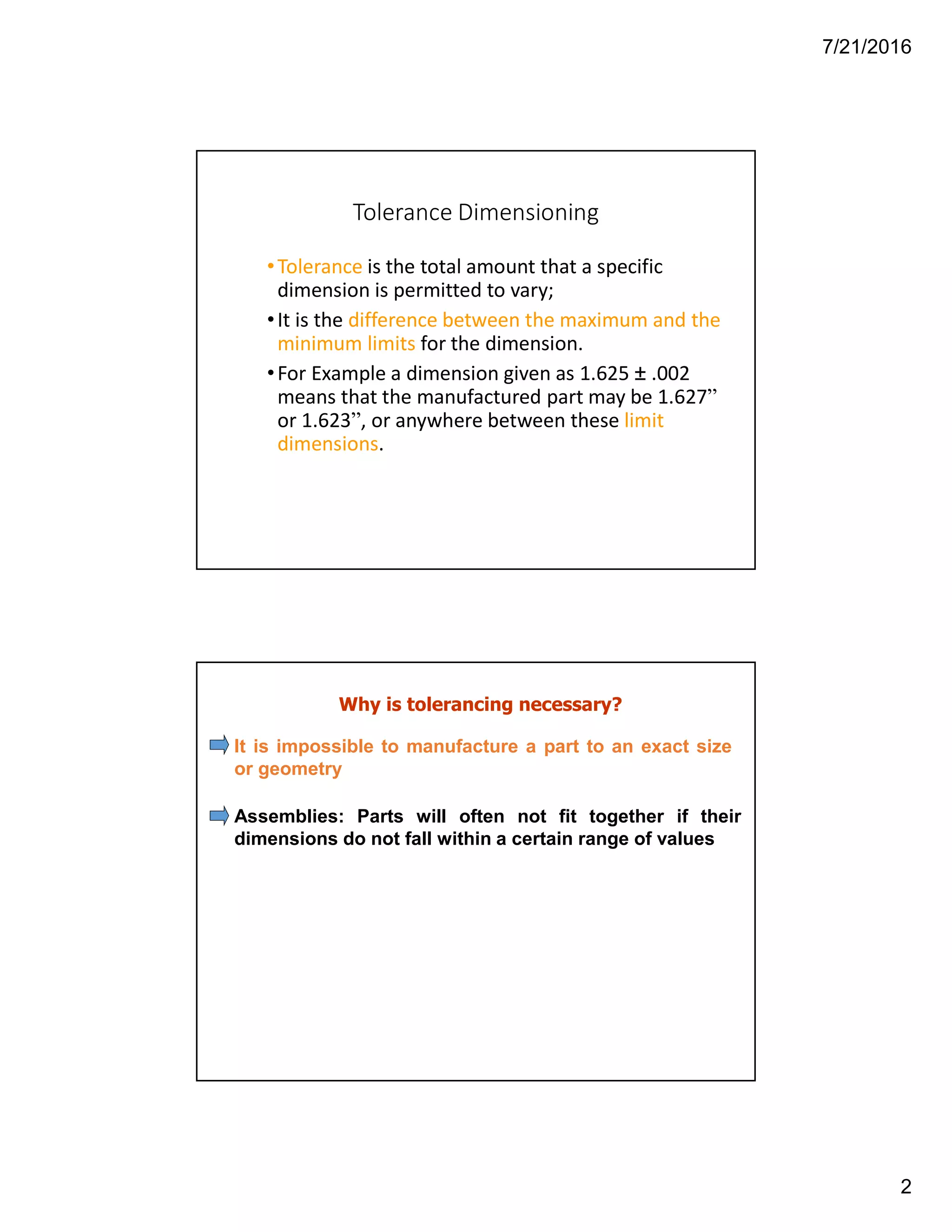 2.3 limit,fits,tolerance & gauges | PDF