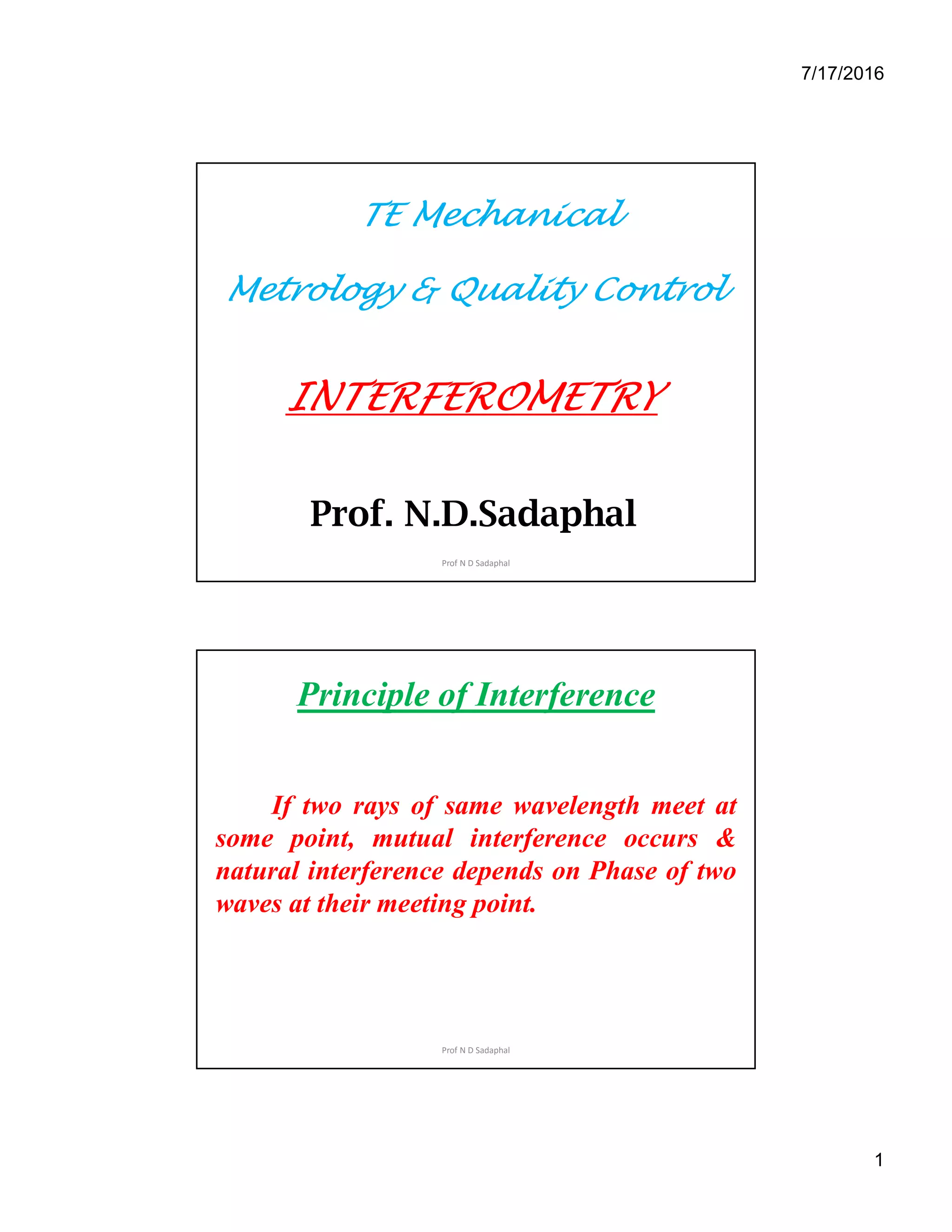 Interferometers | PDF