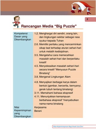 Media big puzle - Media Belajar Nilai Kepemimpinan Anak Usia Dini | PDF