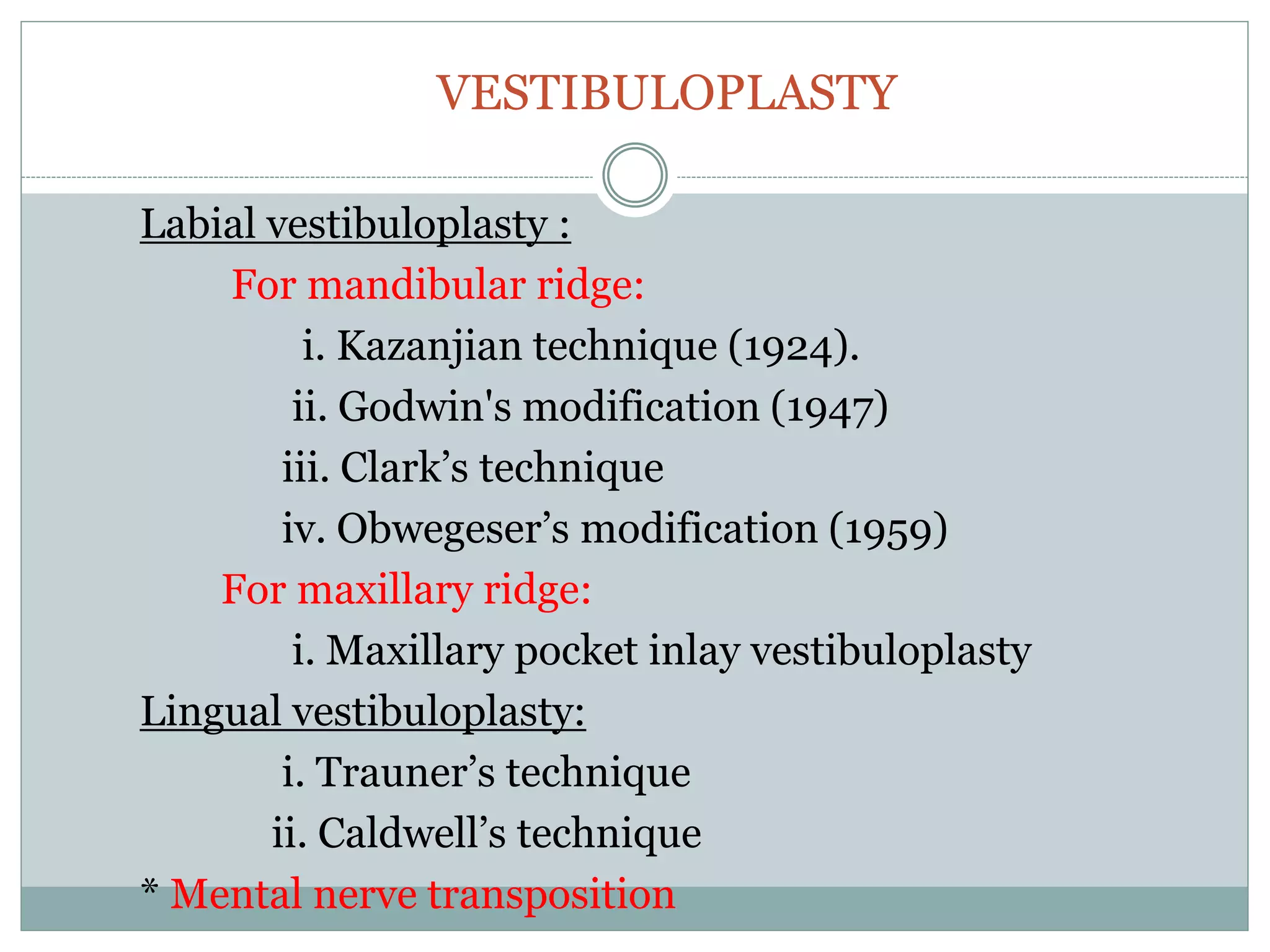 Pre Prosthetic Surgery | PPTX