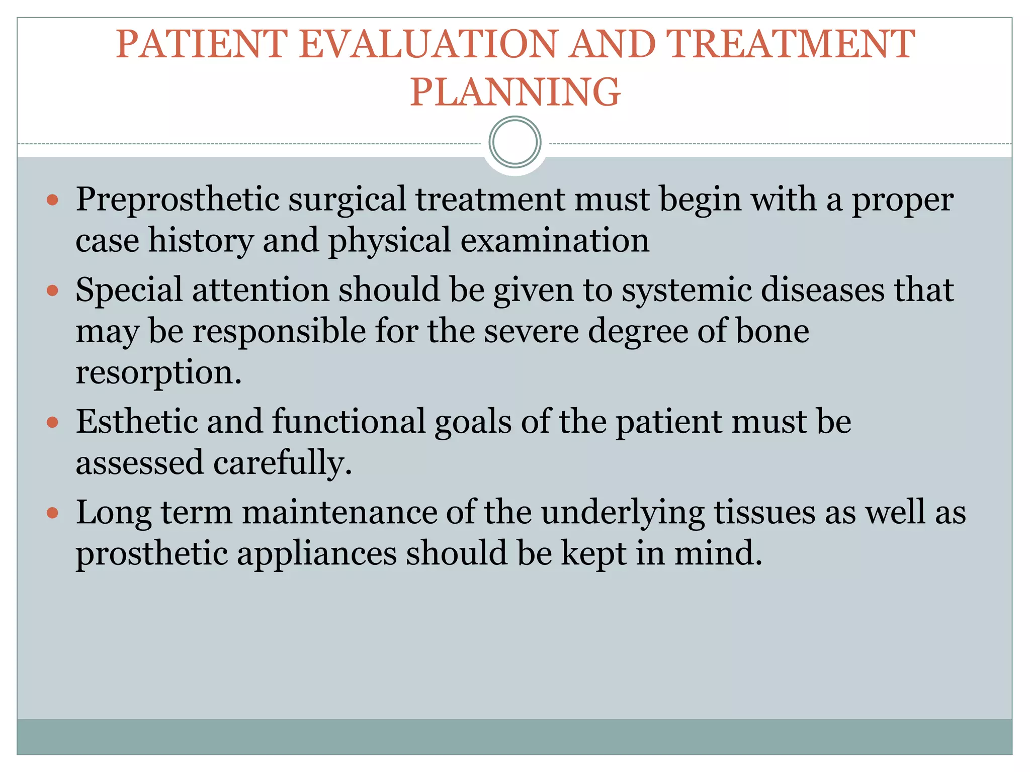 Pre Prosthetic Surgery | PPTX