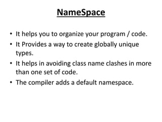 2. overview of c# | PPT