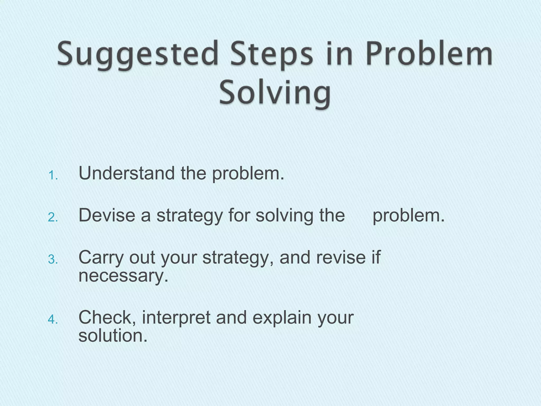 2.3 problem solving strategies | PPT