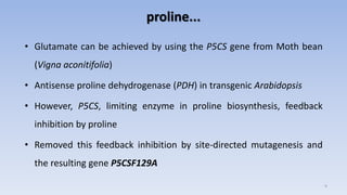 Genetic engineering for abiotic stress tolerance | PPTX