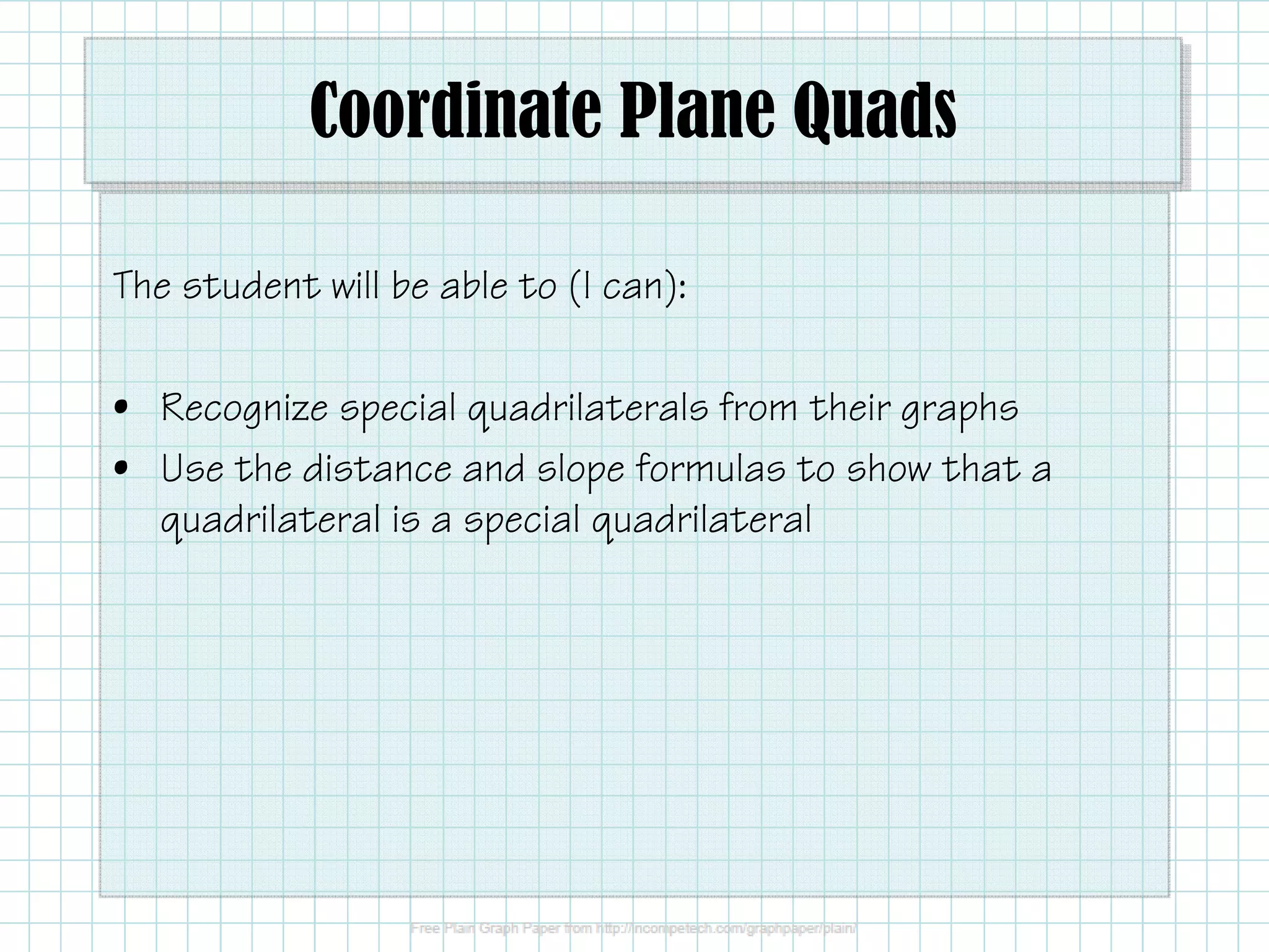 2.8.5 Coordinate Plane Quads | PDF