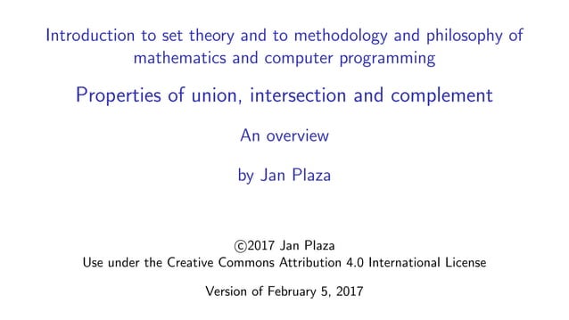2.2 Properties of union, intersection and complement | PDF | Science