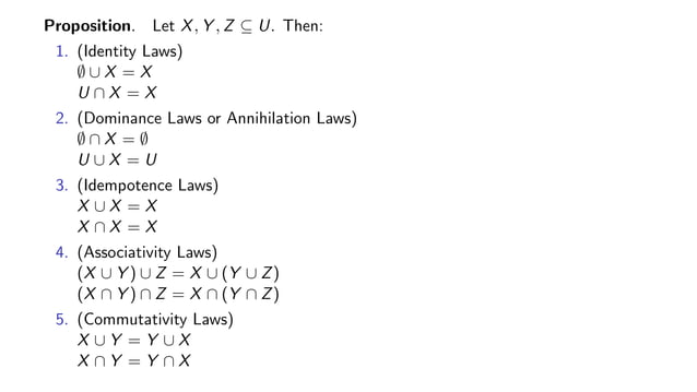 2.2 Properties of union, intersection and complement | PDF | Science