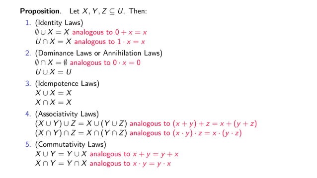 2.2 Properties of union, intersection and complement | PDF | Science