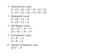 2.2 Properties of union, intersection and complement | PDF