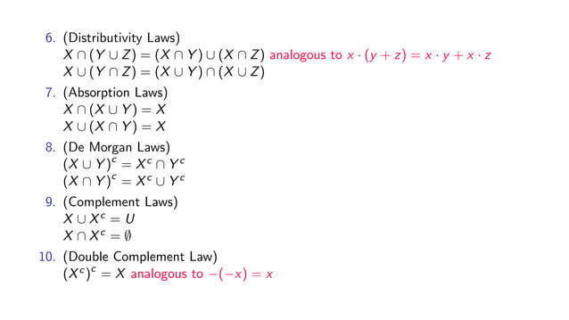 2.2 Properties of union, intersection and complement | PDF | Science