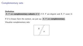 2.5 Disjoint, covering and complementary sets | PPT