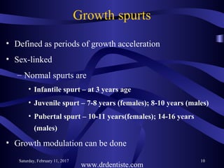 growth & development in orthodontics | PPT