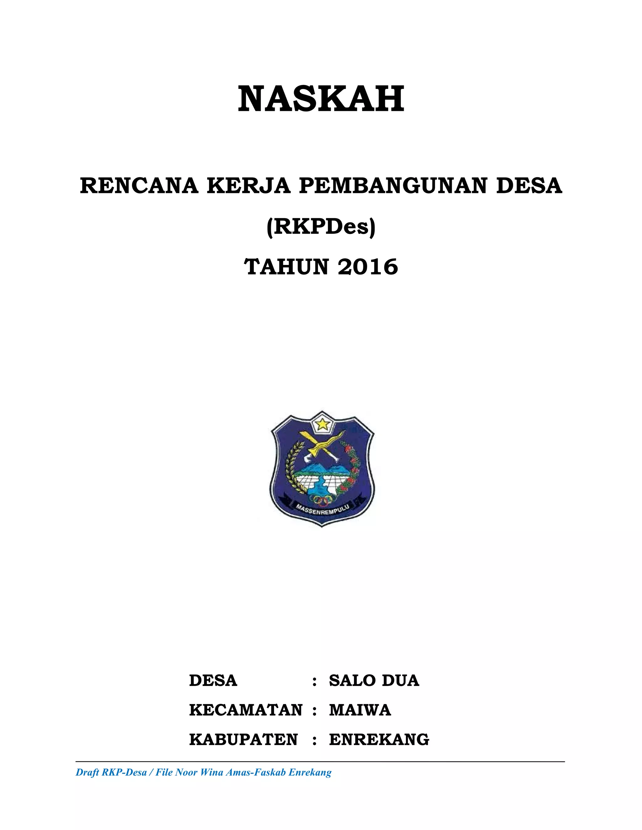 2. draft contoh naskah rkp des | DOC