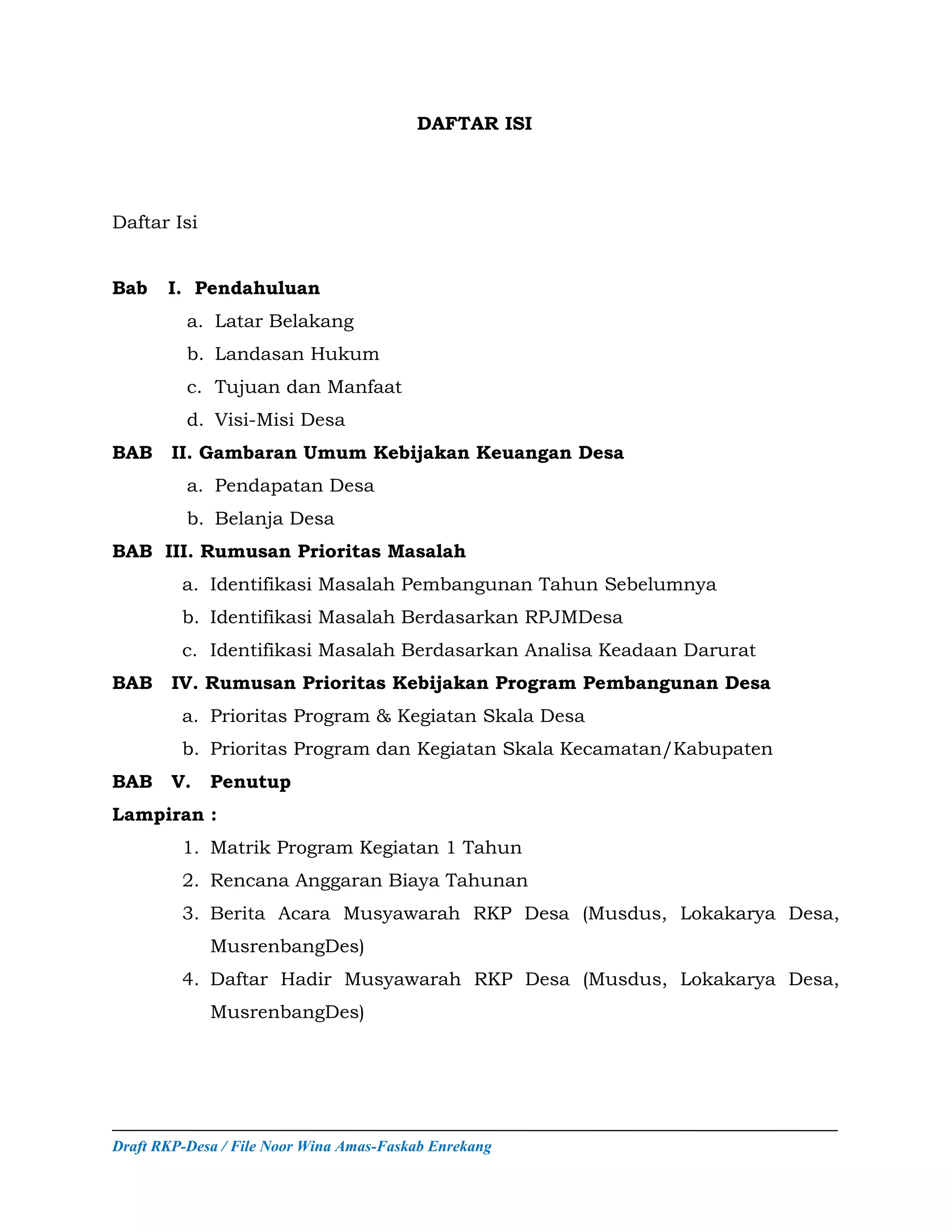 2. draft contoh naskah rkp des | DOC