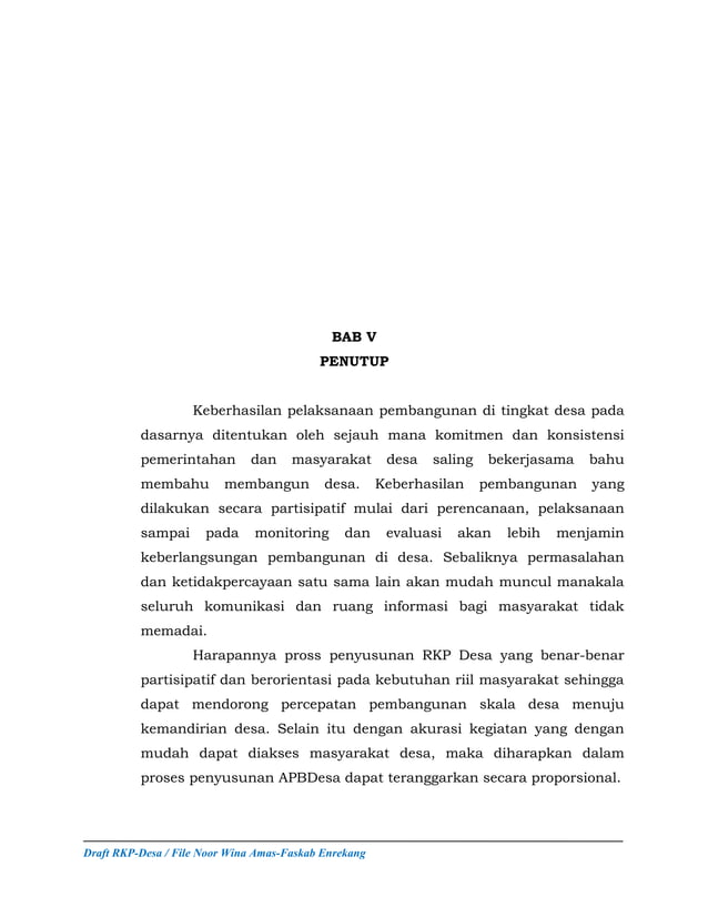 2. draft contoh naskah rkp des | DOC