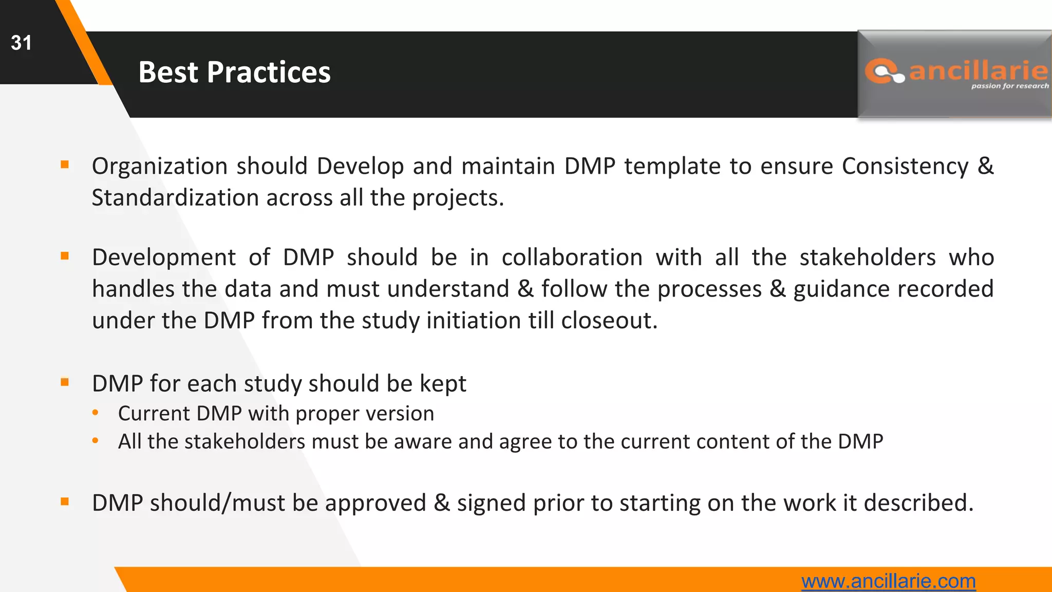 Data management plan (important components and best practices) final v ...