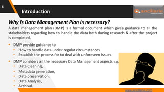 Data management plan (important components and best practices) final v ...