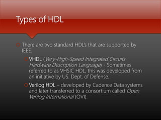 Hardware Description Language | PPT