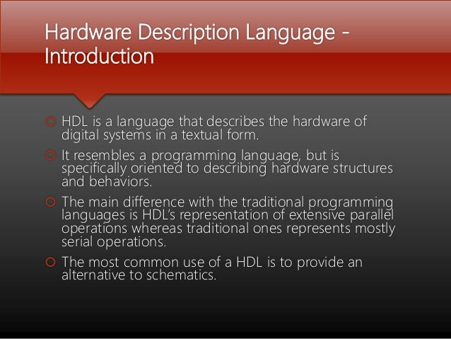 Hardware Description Language