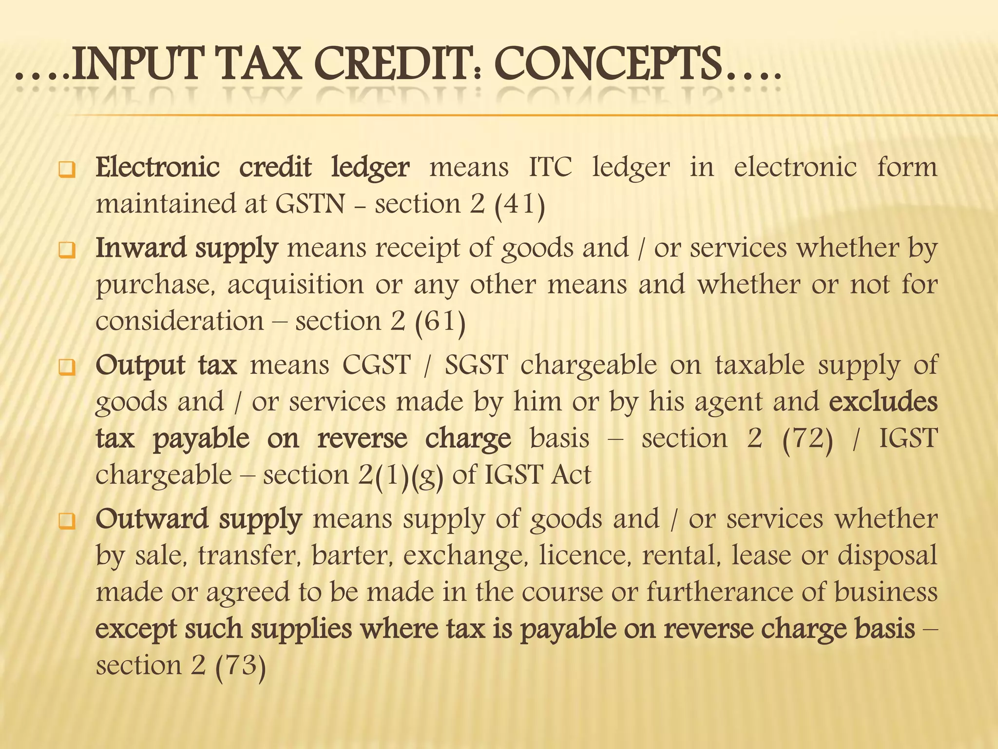 Input Tax Credit (itc) Under GST Provision | PDF