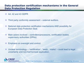 EU Data Protection, Legislation and Certification | PPTX