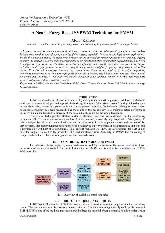 2.a neuro fuzzy based svpwm technique for pmsm (2) | PDF