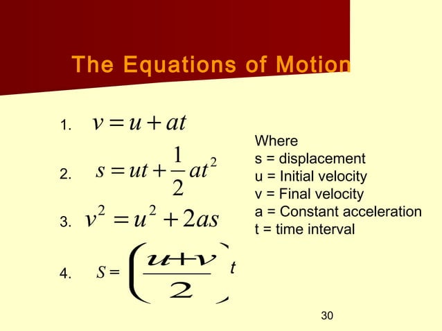 Motion Graph & equations | PPT