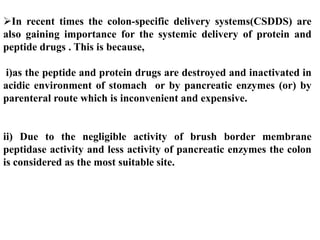 2.colon specific drug delivery system 2 nd sem | PPTX